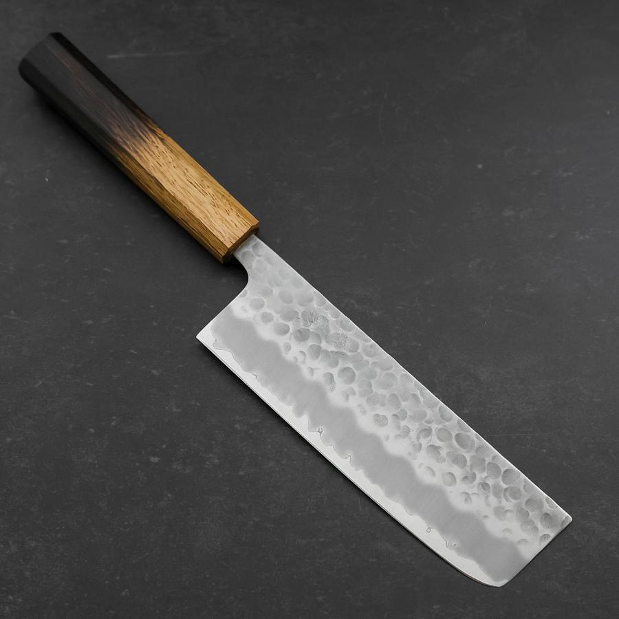 Nakiri Revestimiento de Acero Inoxidable White Steel #2 Tsuchime Mango ...