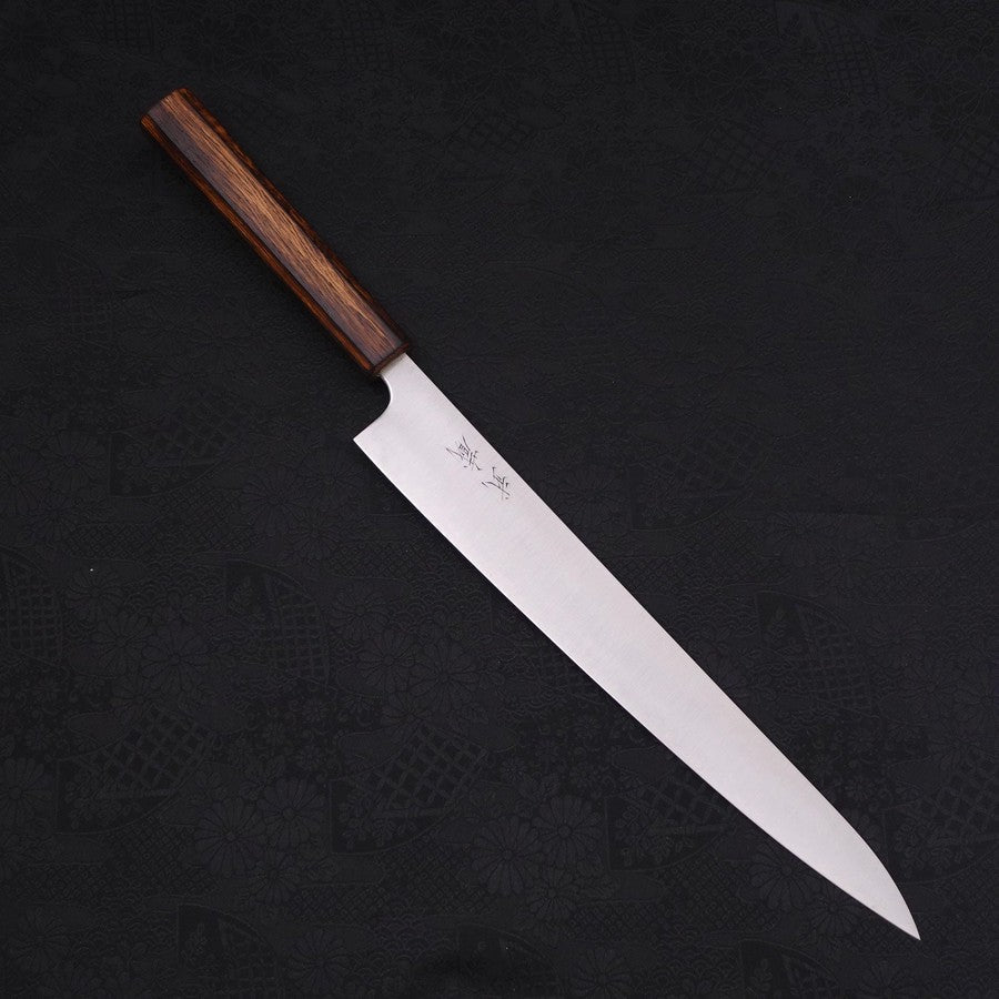 Sujihiki Revestimiento de Acero Inoxidable Blue Super Pulido Mango Sum ...